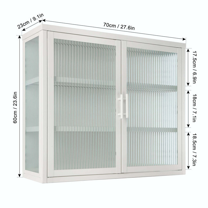 Latitude Run® Glass Door Wall Cabinet With Detachable Shelves Wayfair 2220